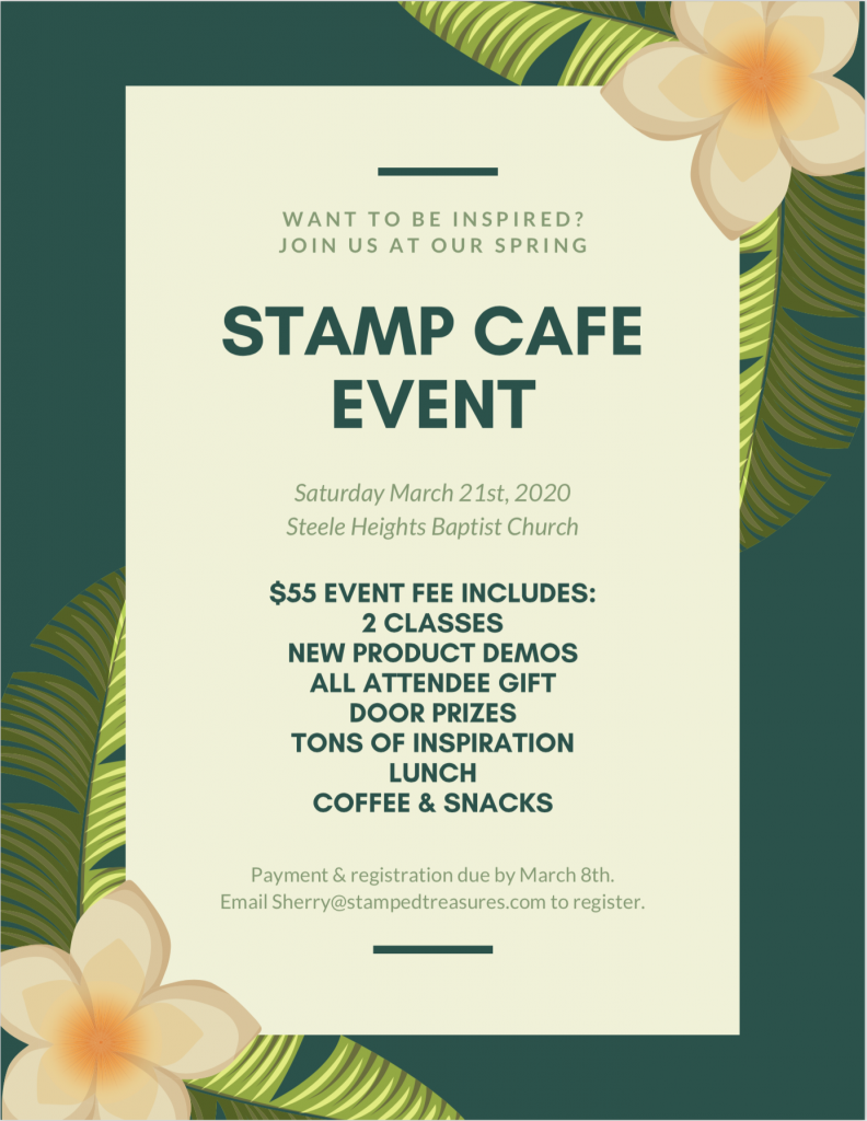 Stamp Cafe - Last Chance to Register Stamped Treasures
