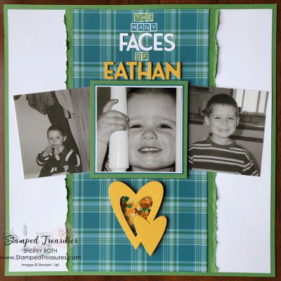 Many Faces Layout using Plaid Tidings DSP - Stamped Treasures