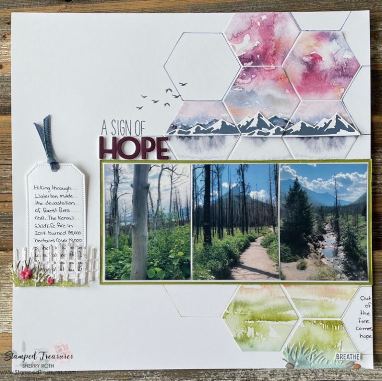 On the Horizon Scrapbook Layout - Stamped Treasures