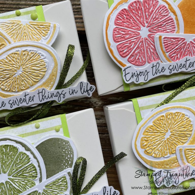 Sweet Citrus Treat Boxes - Stamped Treasures, Sherry Roth, Stampin' Up ...