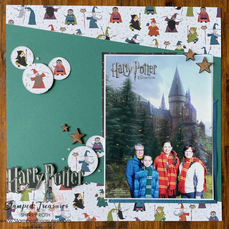 Harry Potter Scrapbook Layout - Stamped Treasures - Sherry Roth