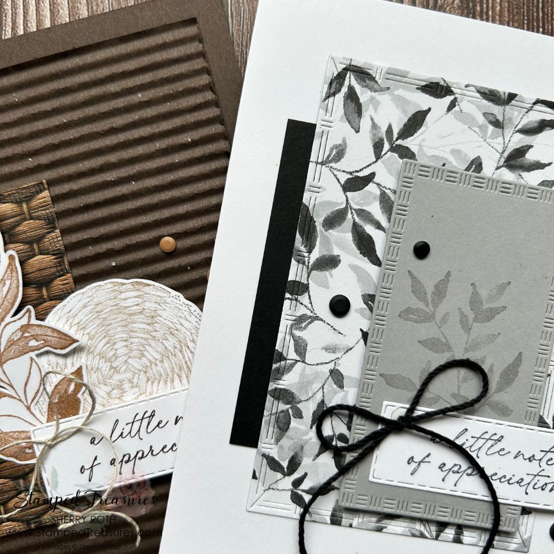 Textured Notes Card Ideas - Stamped Treasures - Sherry Roth